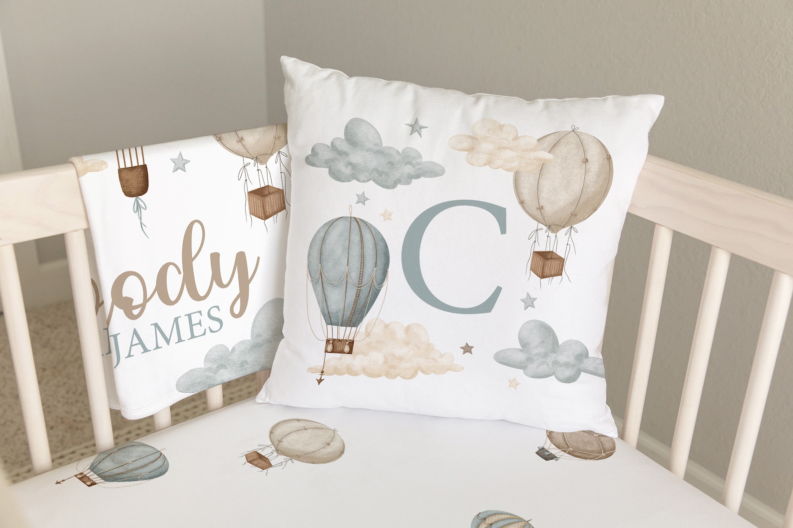 Hot Air Balloon Crib Bedding Set Boy, Baby Boy Bedding, Hot Air Balloon ...