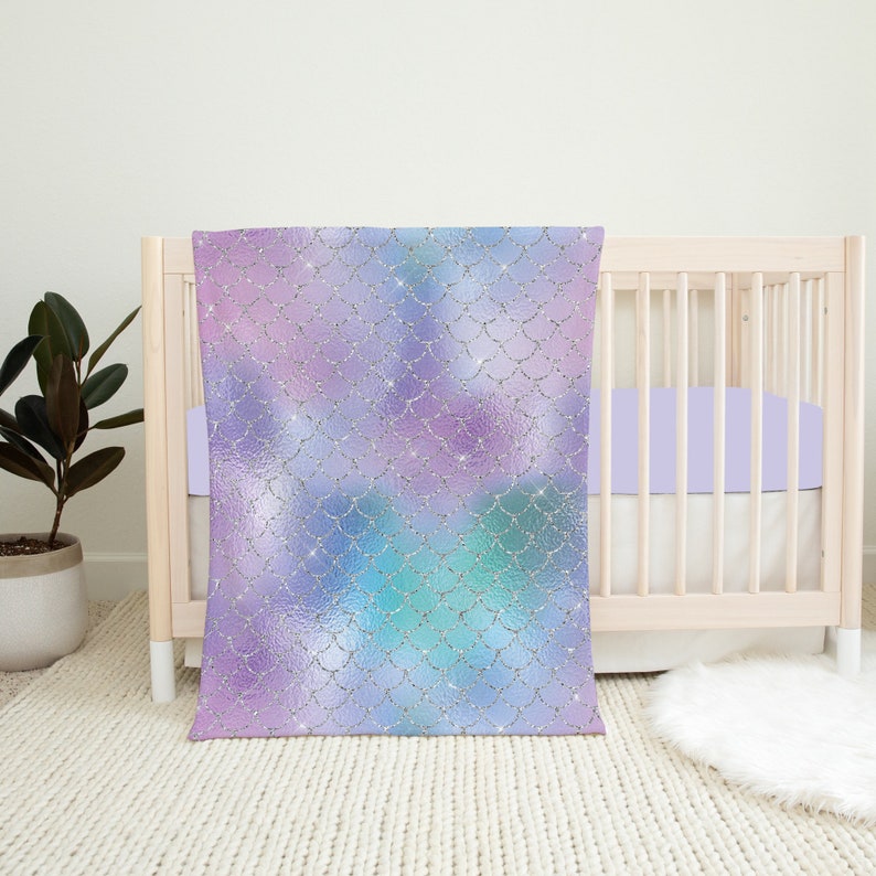 Mermaid Crib Bedding Set Girl Crib Bedding Mermaid Nursery - Etsy