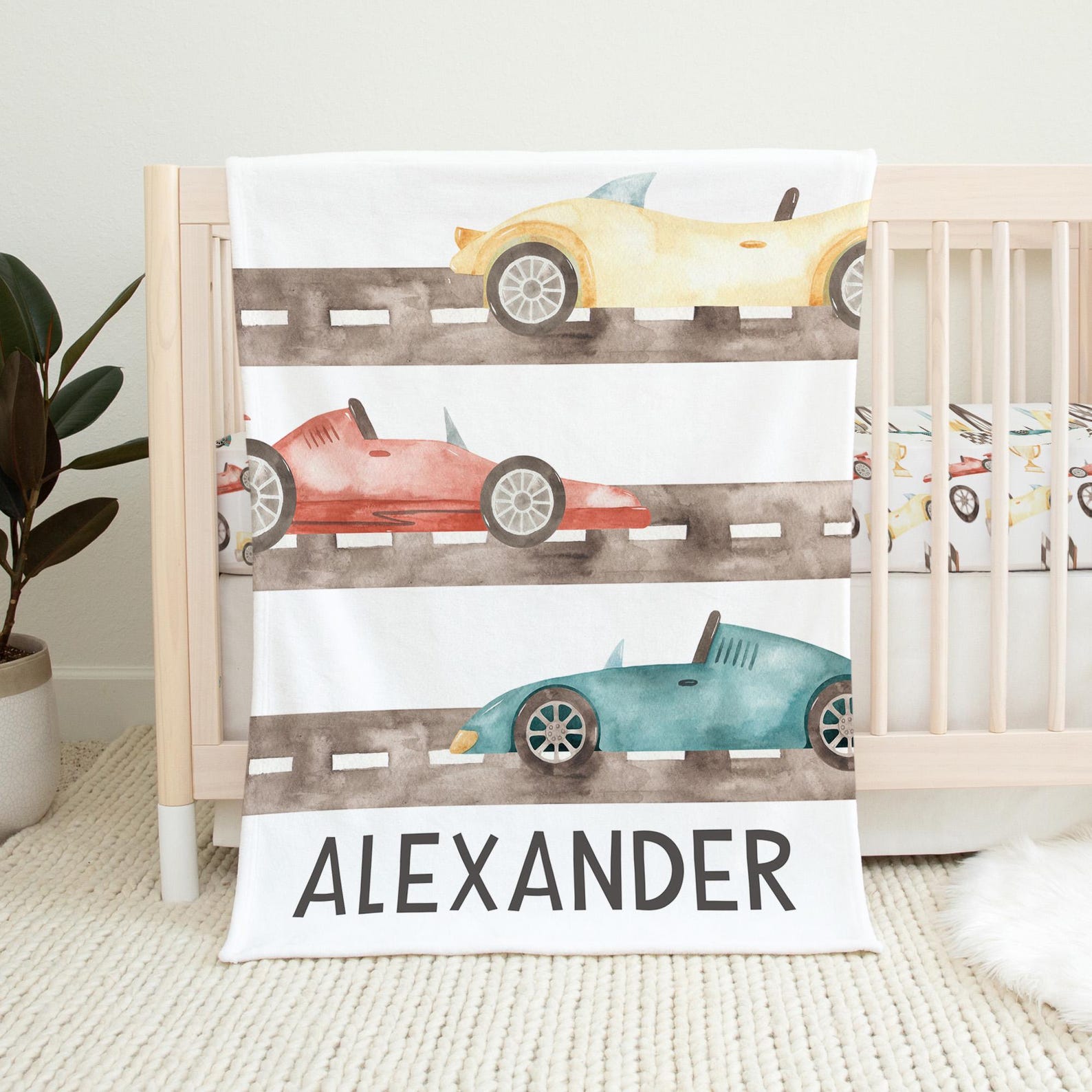 Baby Boy Crib Bedding Set, Car Crib Bedding Set Boy, Cars Nursery ...