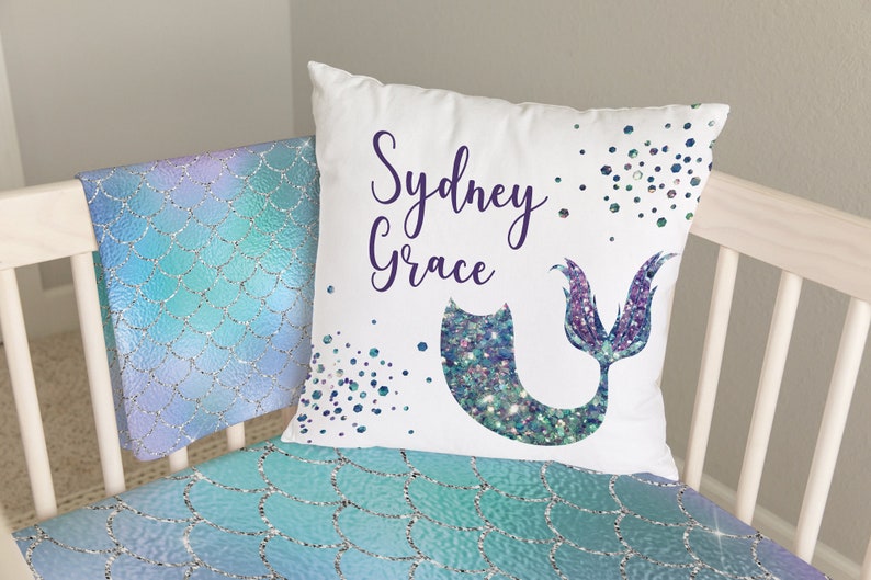 Mermaid Crib Bedding Set Girl Crib Bedding Mermaid Nursery - Etsy