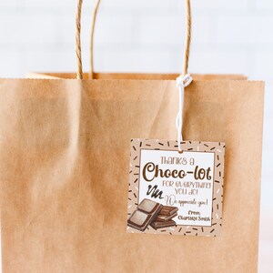 Chocolate Gift Tag Template, Printable Teacher Gift Tag, Editable ...