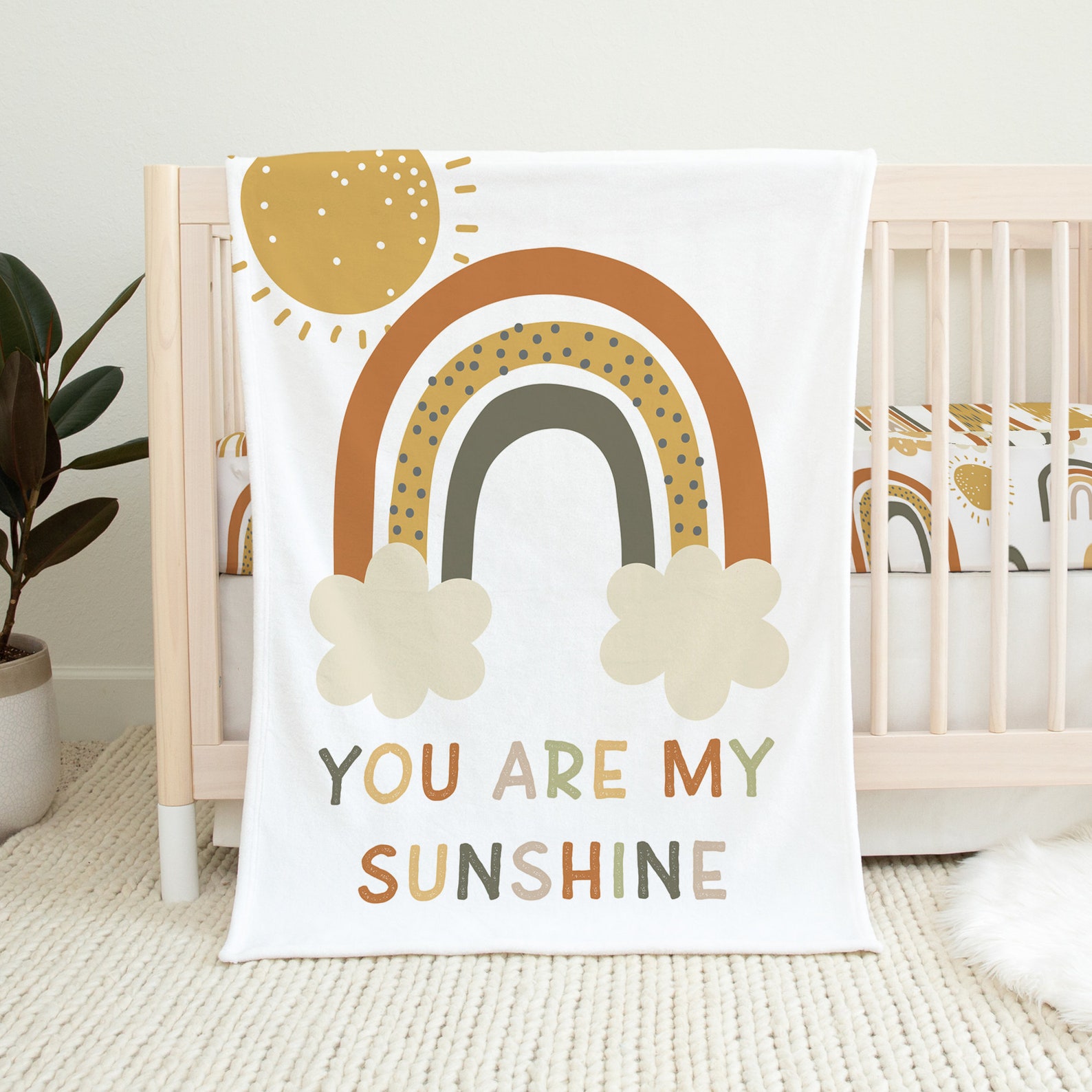 Boho Crib Bedding Set, Baby Boy Crib Bedding, Boho Nursery, Sun Crib ...