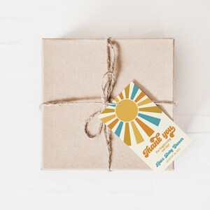 Editable Retro Sun Favor Tag Template, Sunshine Baby Shower Favors ...