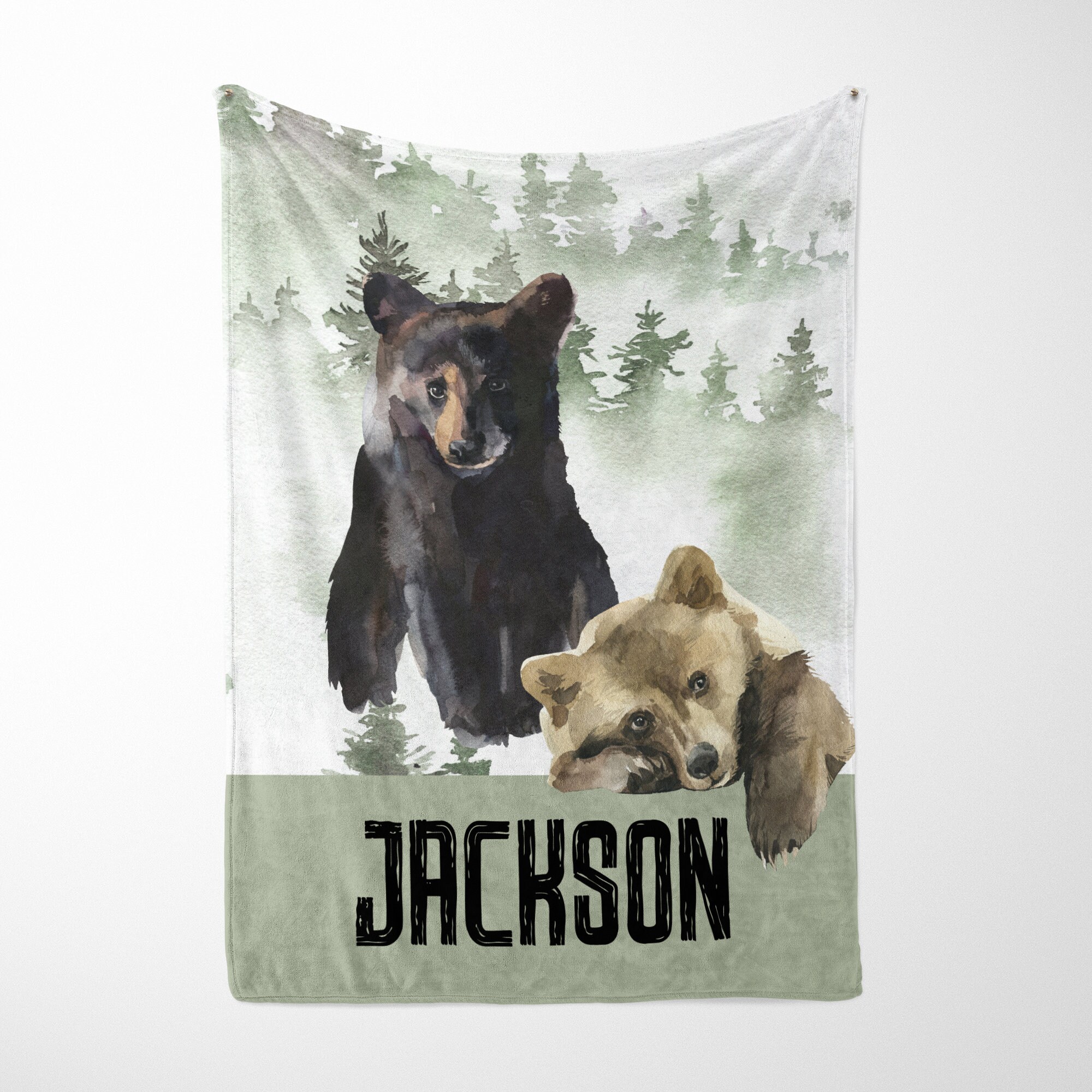 Personalized Bear Baby Blanket Woodland Baby Blanket Baby - Etsy