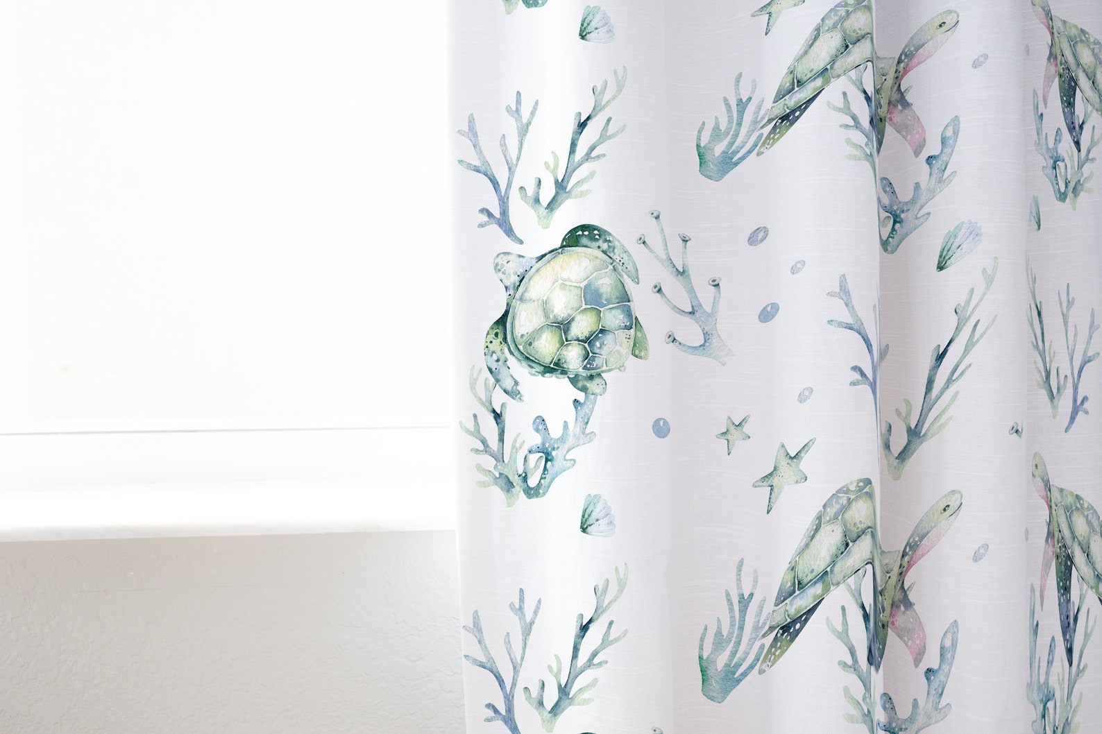 Sea Turtle Window Curtains Sea Turtle Nursery Curtains Baby - Etsy