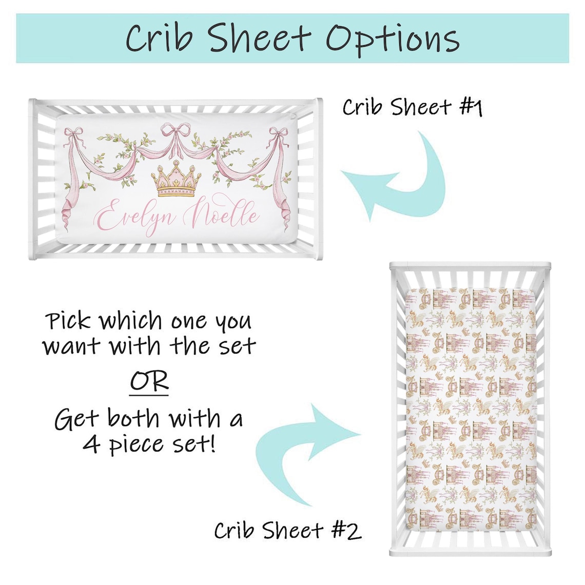 Baby Girl Crib Bedding Set, Princess Baby Bedding, Once Upon a Time ...