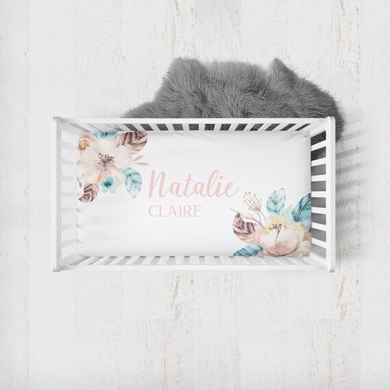 Boho Crib Sheet Custom Boho Crib Sheet Bohemian Floral Crib - Etsy