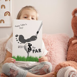 Printable Father's Day Golf Footprint Craft, Best Dad by Par, Fathers ...