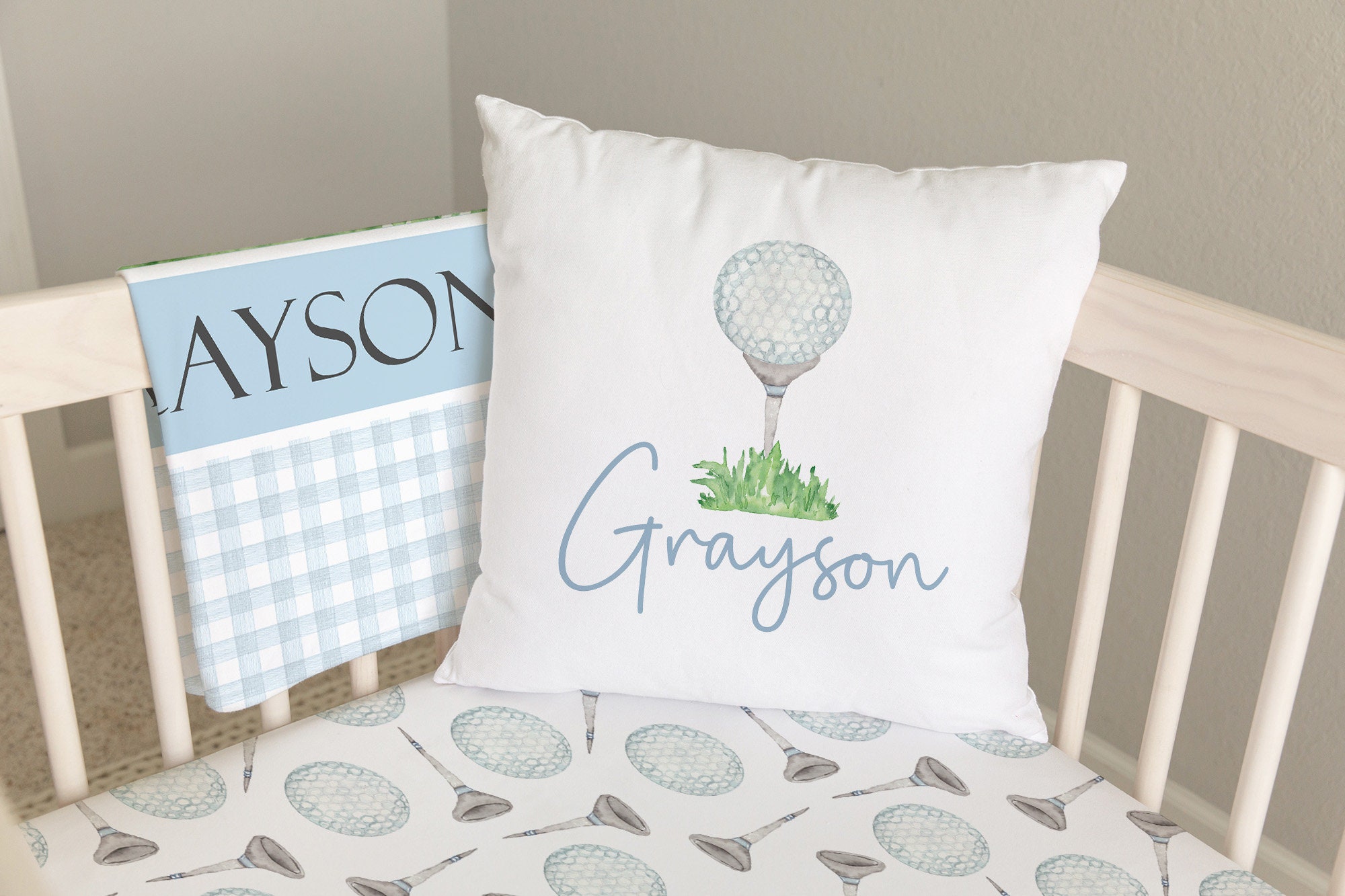 Golf Crib Bedding Set Boy, Golfing Baby Boy Crib Bedding Blue, Golf ...