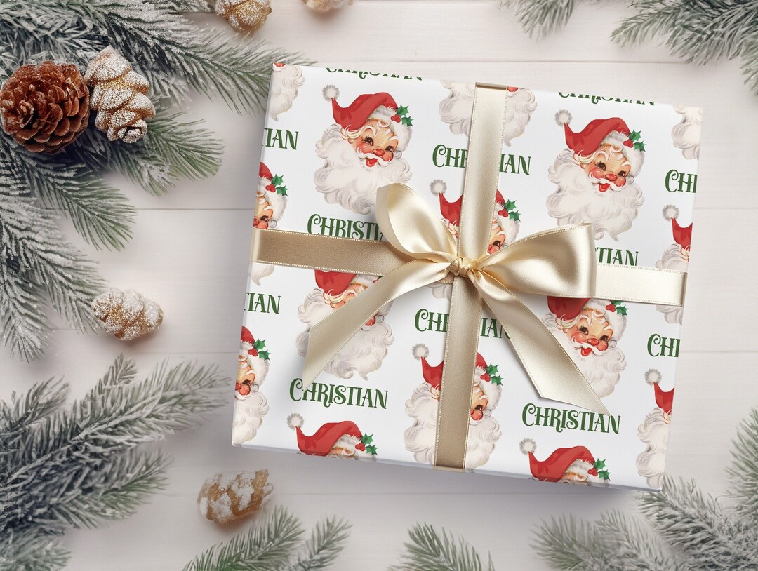 Santa Personalized Christmas Wrapping Paper, Personalized Gift Wrapping ...