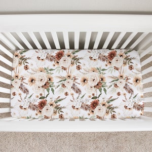 Boho Floral Crib Sheets, Boho Crib Sheets, Crib Sheets Girl, Boho ...