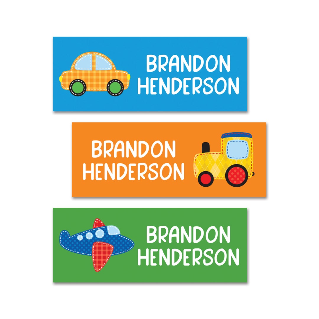 Boy Name Labels for School Supplies, Personalized Name Labels for Boys ...