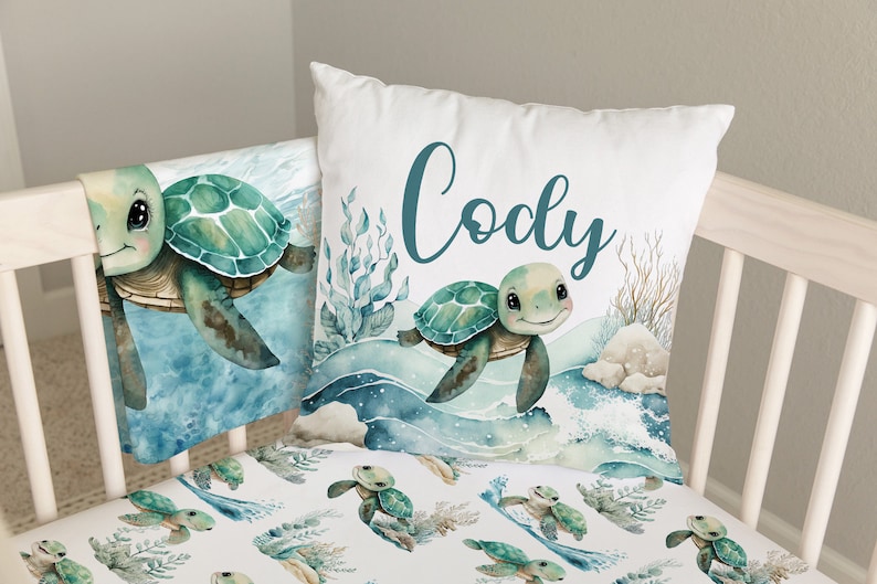 Sea Turtle Crib Bedding Set Boy, Ocean Baby Bedding Crib Sets Boy, Sea ...