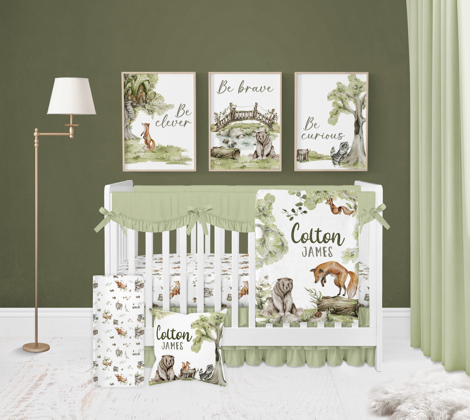 Woodland Crib Bedding Set Boy, Baby Boy Crib Bedding Set, Woodland ...