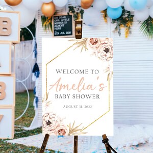 Boho Baby Shower Sign, Baby Shower Welcome Sign, Girl Baby Shower Yard ...