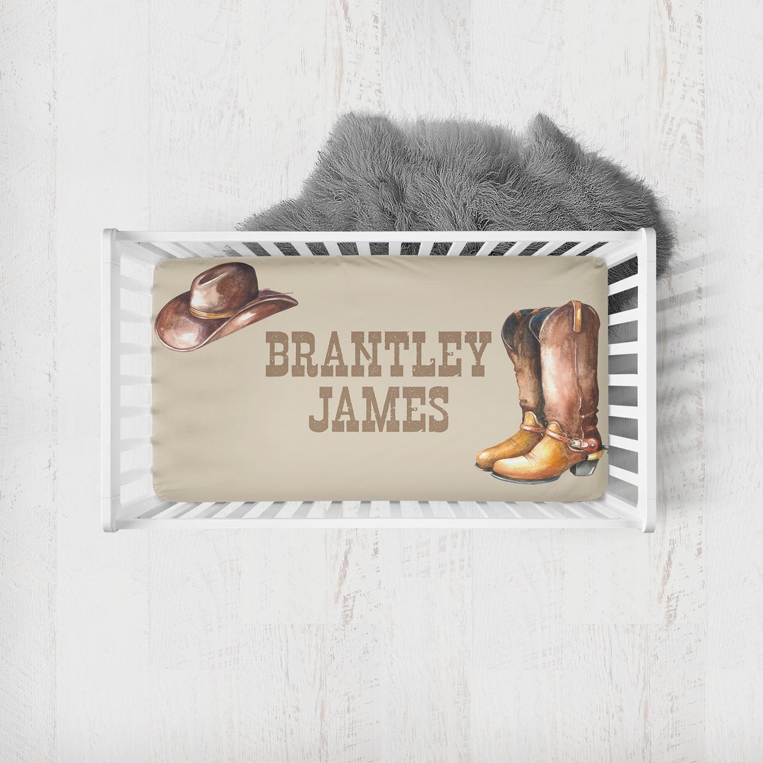 Personalized Cowboy Crib Sheet, Western Crib Sheet, Western Crib ...