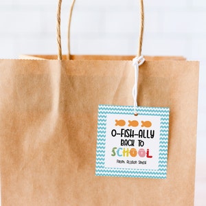 O-fish-ally Back to School Cookie Tag, Goldfish Back to School Tag ...