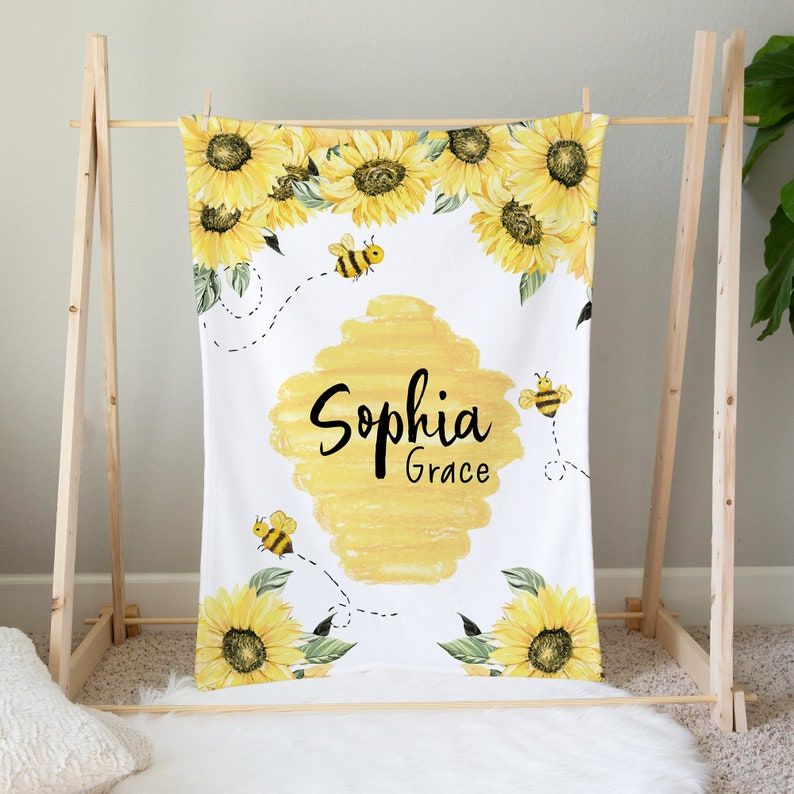 Bee Crib Bedding Set, Baby Girl Nursery Bedding, Sunflower Crib, Bumble ...