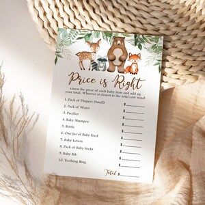 Woodland Baby Shower Games Bundle, Printable Baby Shower Games Pack ...