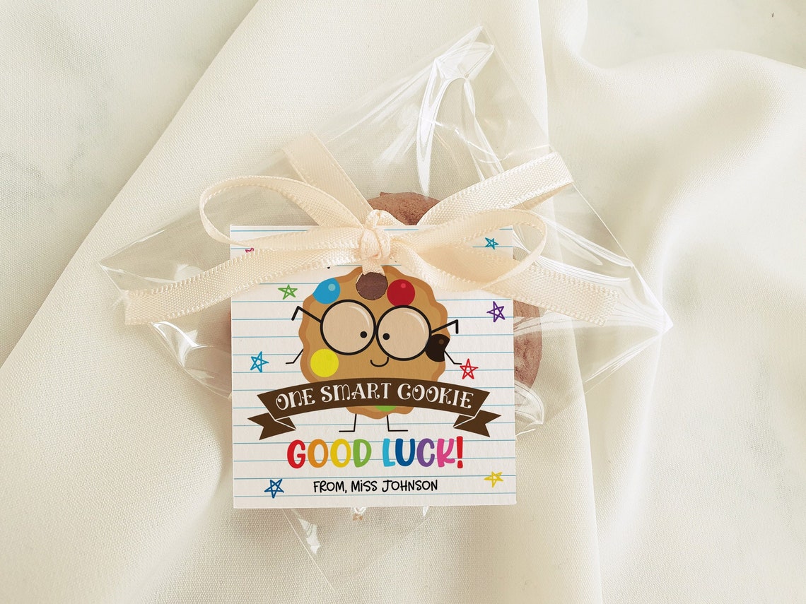 Testing Day You're One Smart Cookie Tags, Printable Snack Tags, One ...