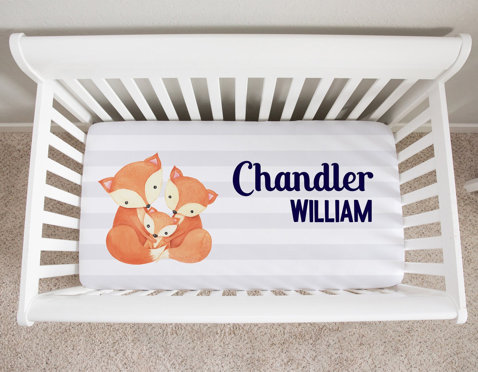 Personalized Fox Crib Sheet Fox Nursery Fox Crib Bedding - Etsy