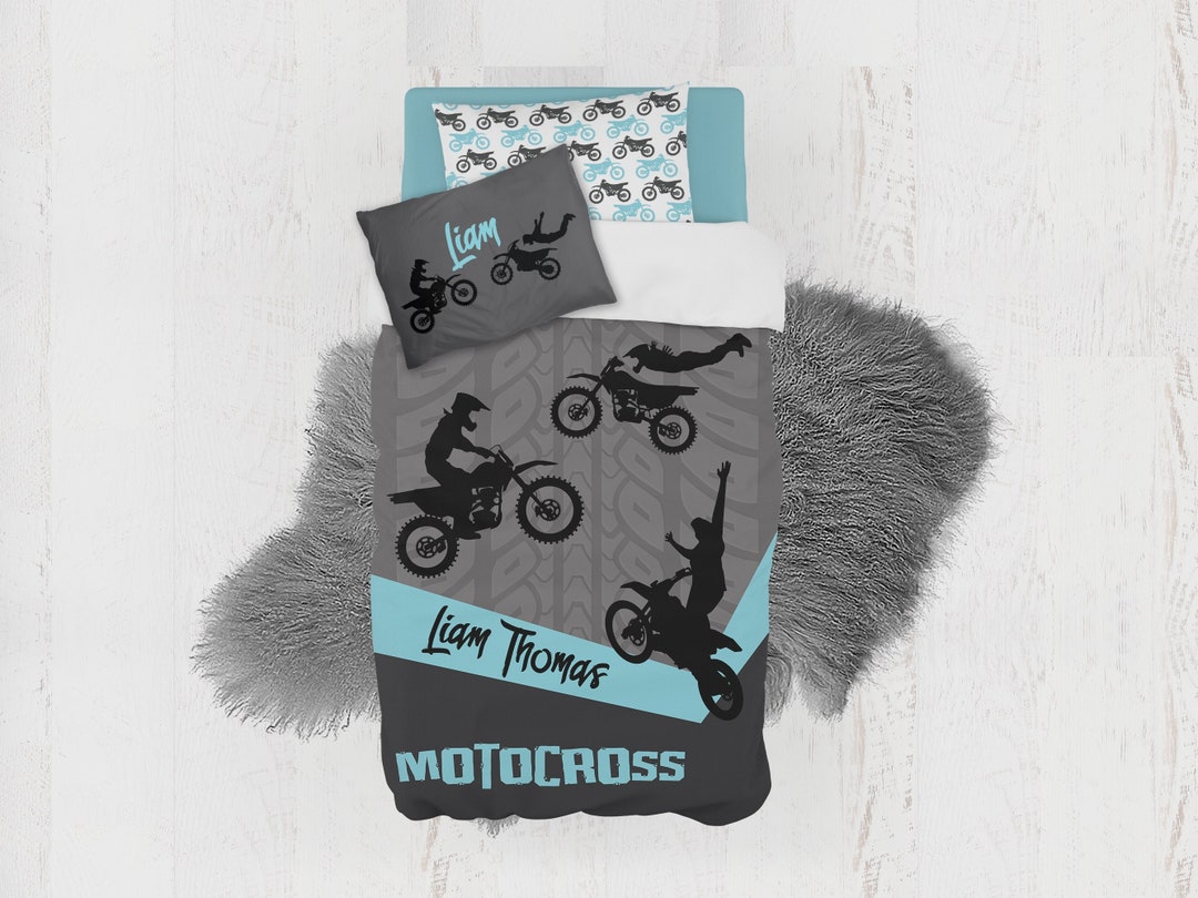 Motocross Bedding Set, Dirt Bike Bedding Twin, Boy Bedding Set, Twin ...
