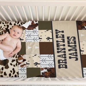 Personalized Western Baby Blanket, Baby Boy Blanket, Western Crib ...