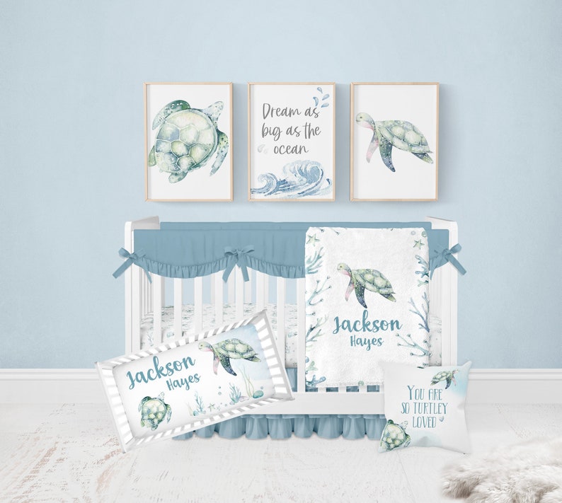 Sea Turtle Crib Bedding Set Boy Crib Bedding Sea Turtle - Etsy