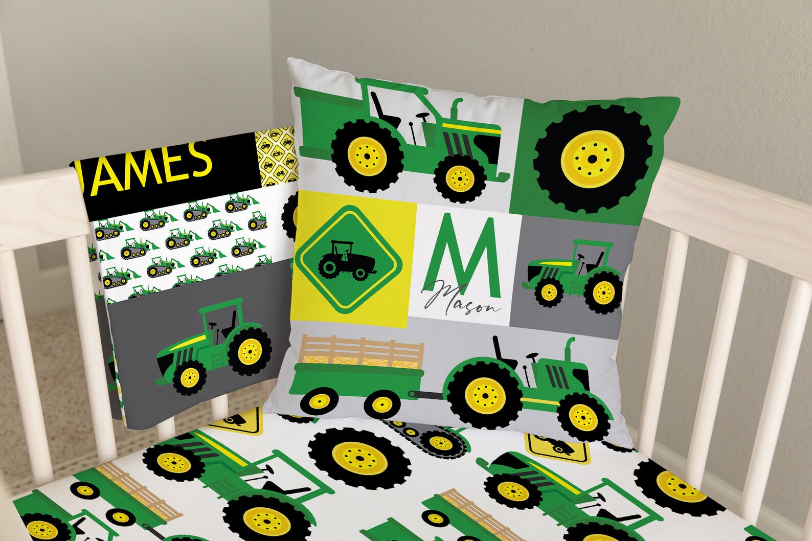 Baby Boy Tractor Bedding, Farm Nursery Bedding, Boy Crib Bedding ...