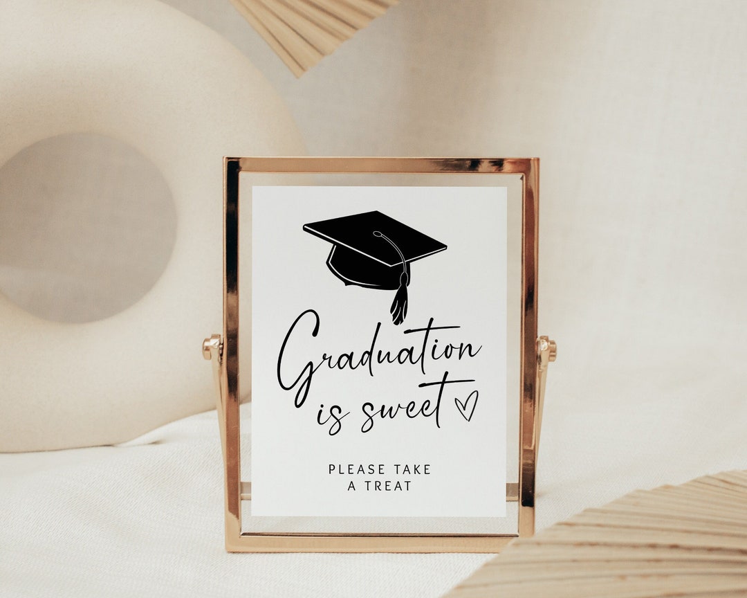Graduation is Sweet Please Take a Treat Sign, Editable Graduation Signs ...