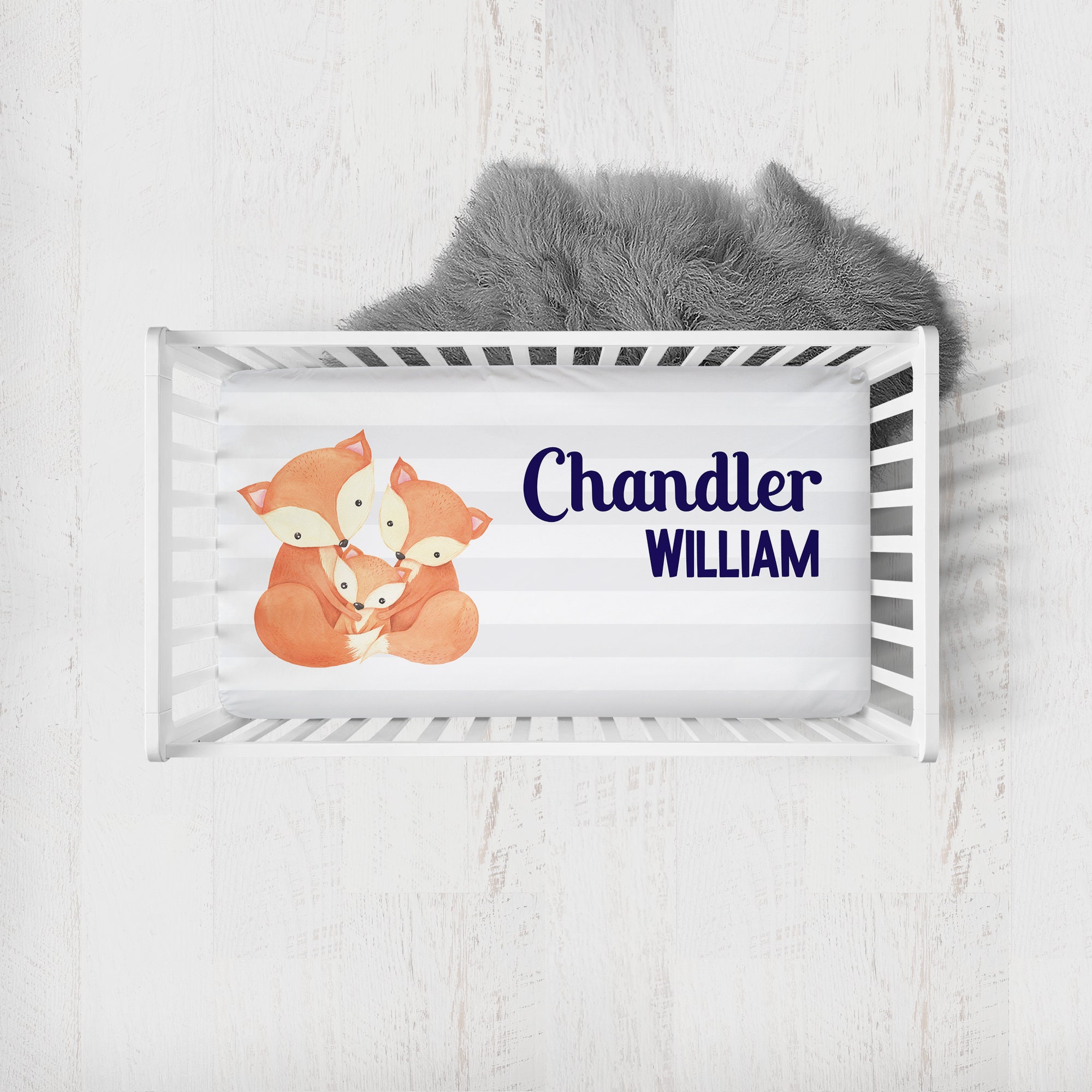 Fox Crib Bedding Set Fox Baby Bedding Baby Boy Crib Bedding | Etsy