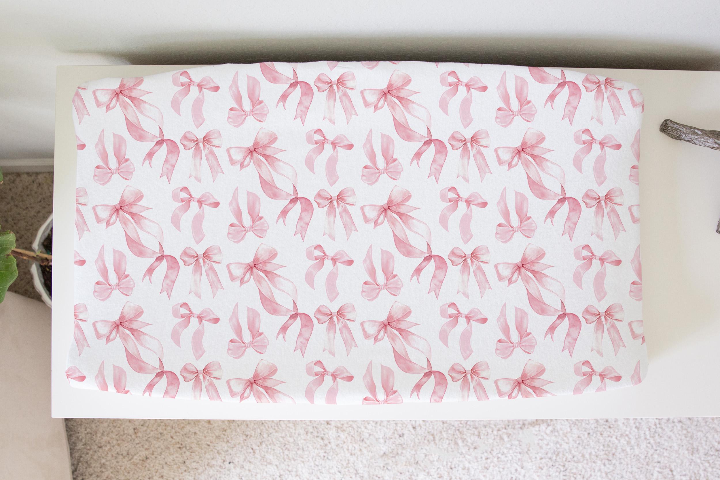 Pink Bow Crib Bedding Set, Personalized Baby Girl Crib Bedding ...