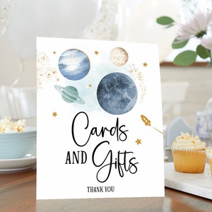 Galaxy Outer Space Cards and Gifts Sign, Outer Space Party Sign, Space ...