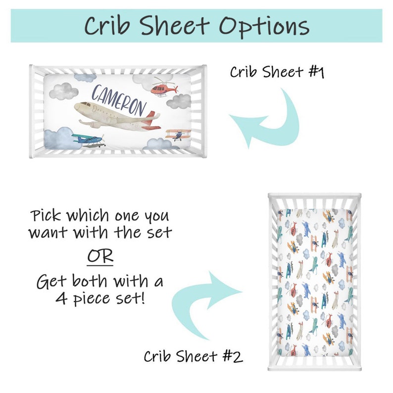 Airplane Crib Bedding Set Boy Baby Boy Crib Bedding Sets - Etsy