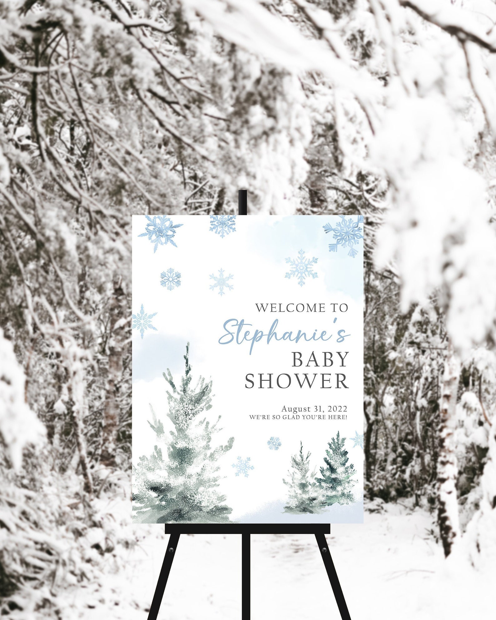 Winter Welcome Sign Baby Shower Winter Baby Shower Welcome - Etsy