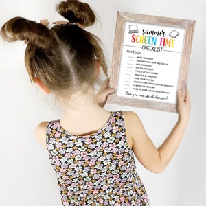 Editable Summer Screen Time Rules for Kids, Summer Planner, Printable ...