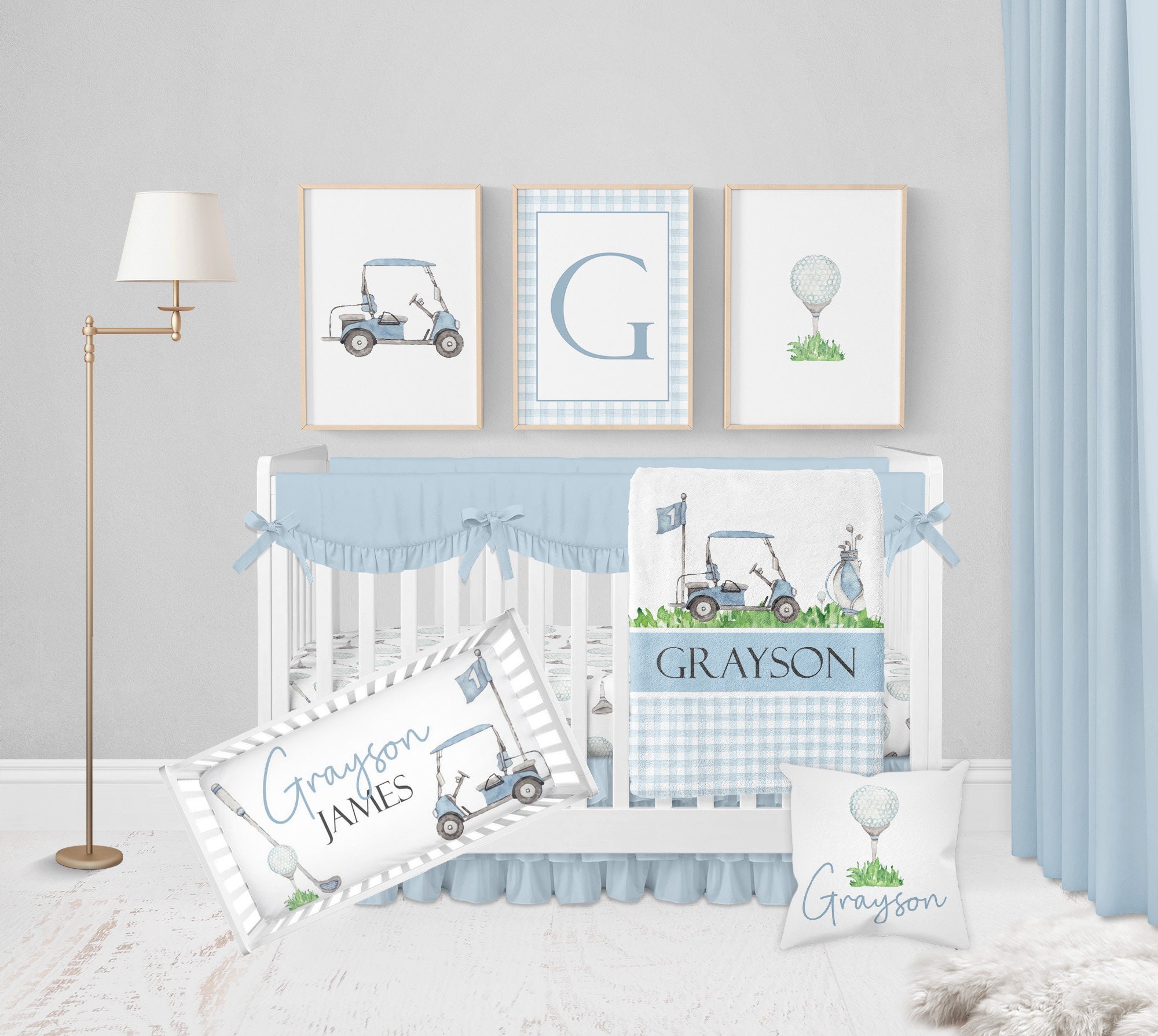 Golf Crib Sheet Boy, Crib Sheets Boy, Mini Crib Sheet, Baby Boy Crib ...