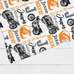 Personalized Motorcycle Blanket, Baby Name Blanket, Baby Boy Blanket ...
