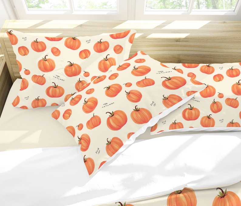 Pumpkin Duvet Cover Set, Pumpkin Bedding Set, Halloween Bedding Set ...