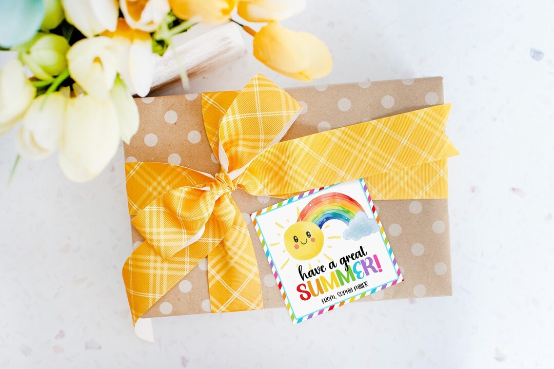 End of School Year Tags, Printable Sun Gift Tags, Editable Teacher ...