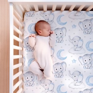 Baby Boy Crib Bedding Set, Elephant Crib Bedding, Blue Crib Bedding Set ...