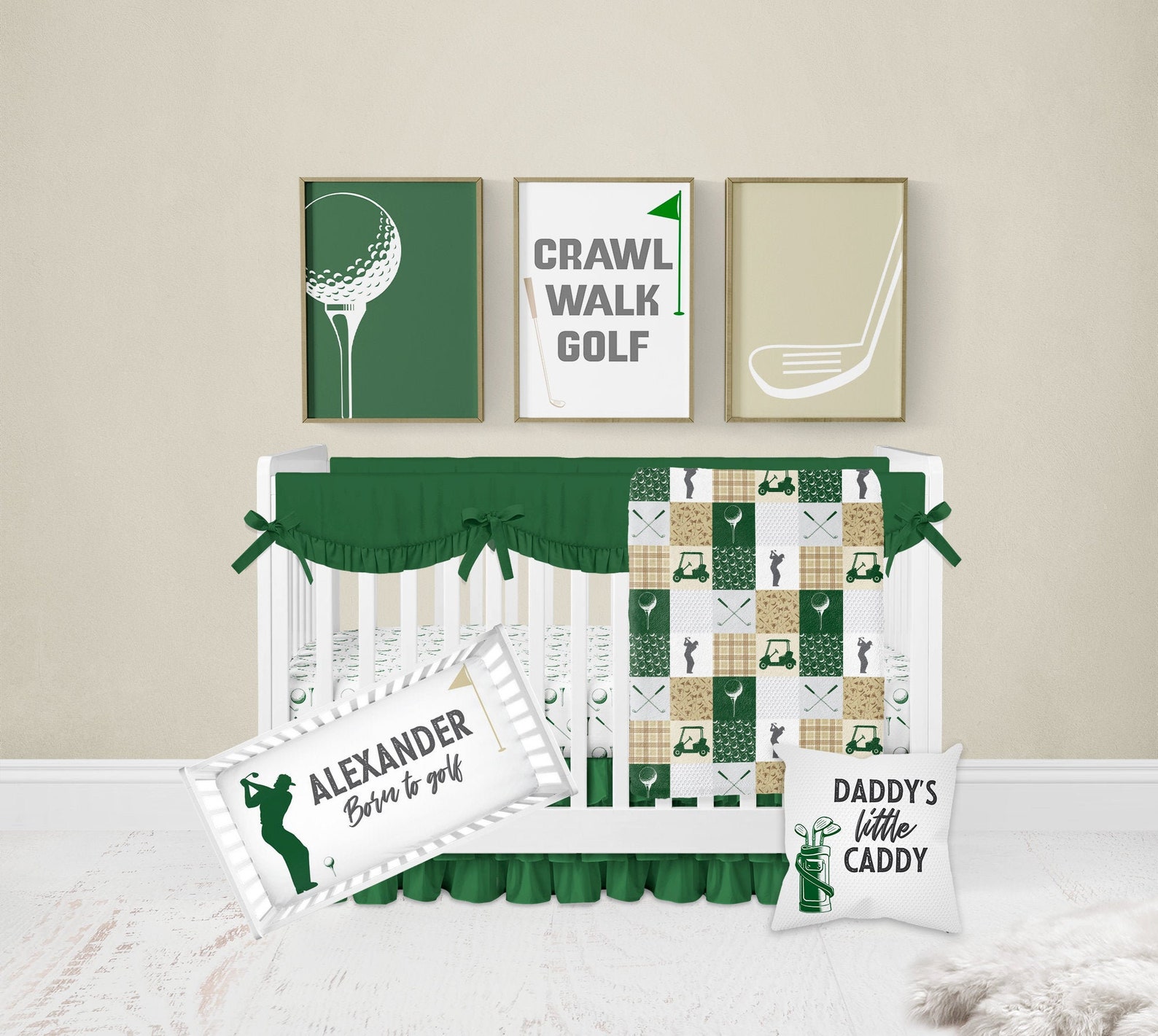 Golf Crib Bedding Set, Baby Boy Crib Bedding Set, Golf Baby Bedding ...