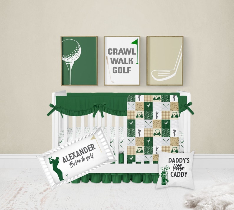 Golf Crib Bedding Set, Baby Boy Crib Bedding Set, Golf Baby Bedding ...