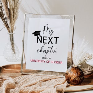 Graduation Printable Sign, My Next Chapter Starts At, Editable ...