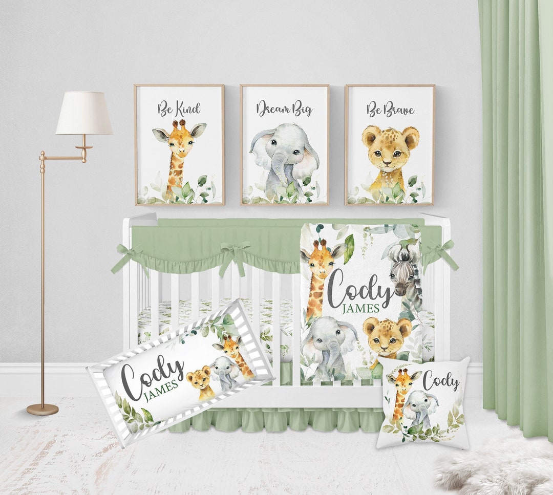 Safari Nursery Bedding Set, Baby Boy Crib Bedding, Safari Crib Bedding ...