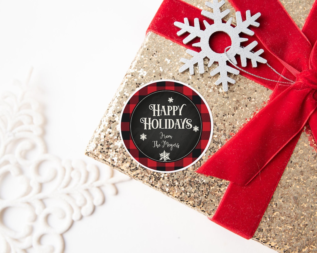 Custom Holiday Labels, Personalized Christmas Gift Sticker, Christmas ...