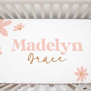 Daisy Crib Bedding Set Girl, Baby Girl Crib Bedding Set, Floral Baby ...