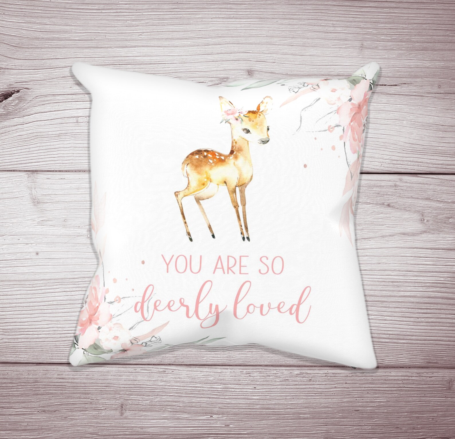 Fawn Crib Bedding Set, Baby Girl Crib Bedding, Pink Floral Crib Bedding ...