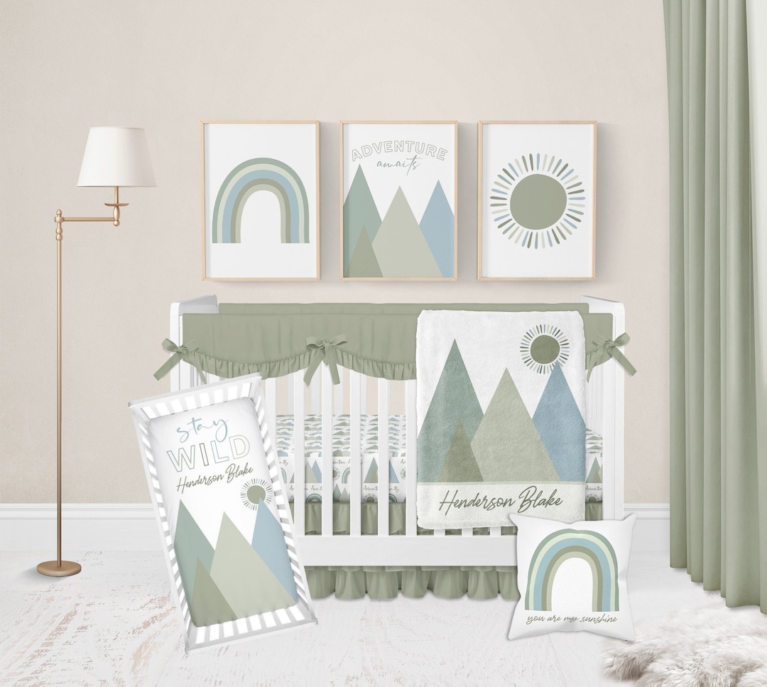 Boho Crib Bedding Set, Baby Boy Crib Bedding, Boy Nursery Bedding ...