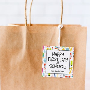 Back to School Tag Template, Printable First Day of School Gift Tag ...